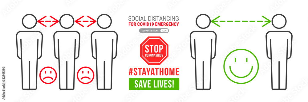 Social distancing infographics Stock Vector | Adobe Stock