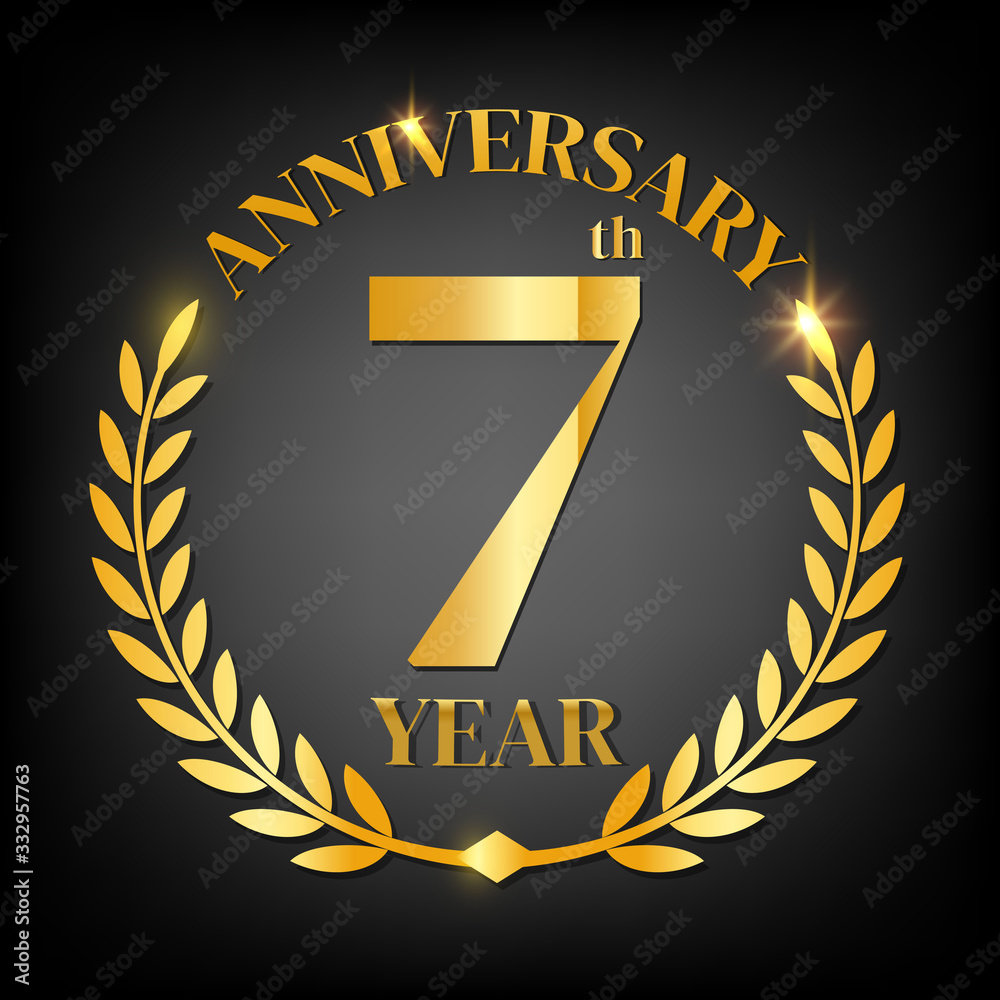 7th golden anniversary logo, Stock Vector | Adobe Stock