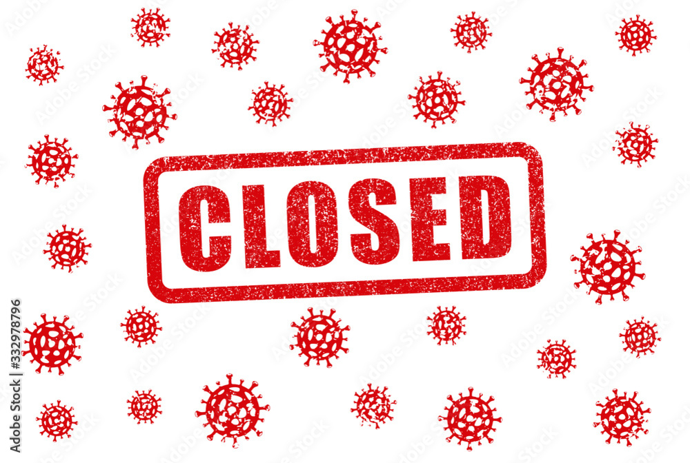 CLOSED MERS Corona Virus Biohazard safety prohibition icon shape ...