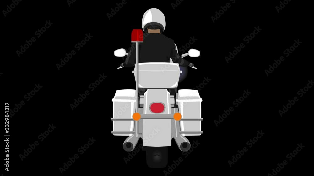 White classic police patrol heavy motorcycle with clear front ...
