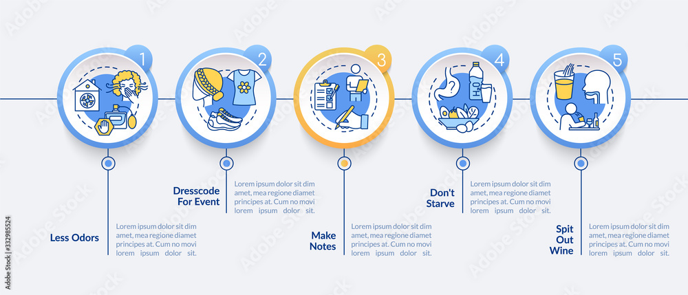 Wine tasting vector infographic template. Restaurant event etiquette ...