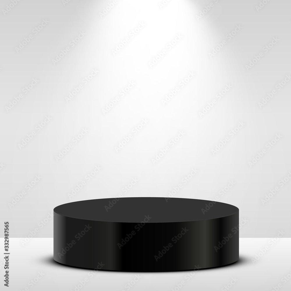 Stage Podium Scene for Award Ceremony illuminated with spotlight. Award ...