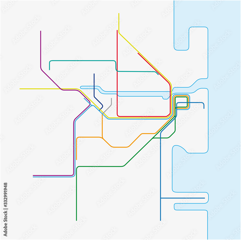 Map of the rail network of the Australian city of Sydney Stock Vector ...