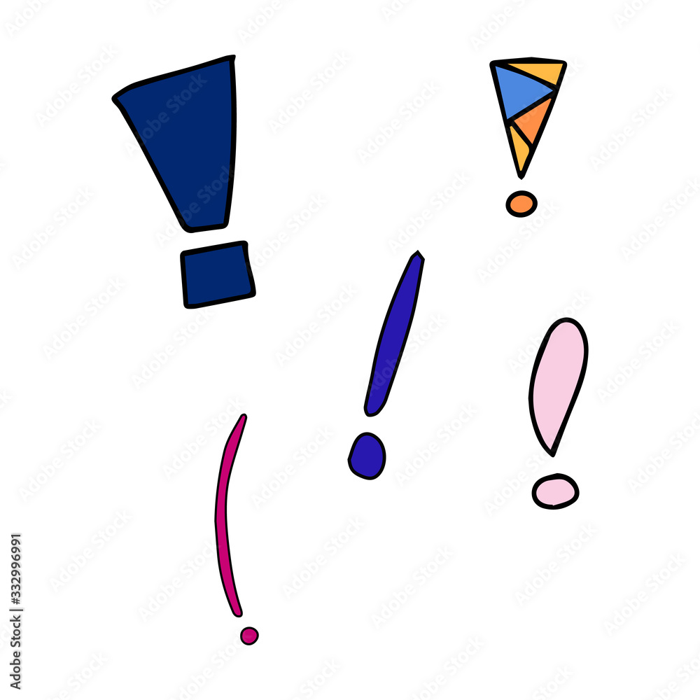 Vector illustration Hand drawn question mark and exclamation point ...