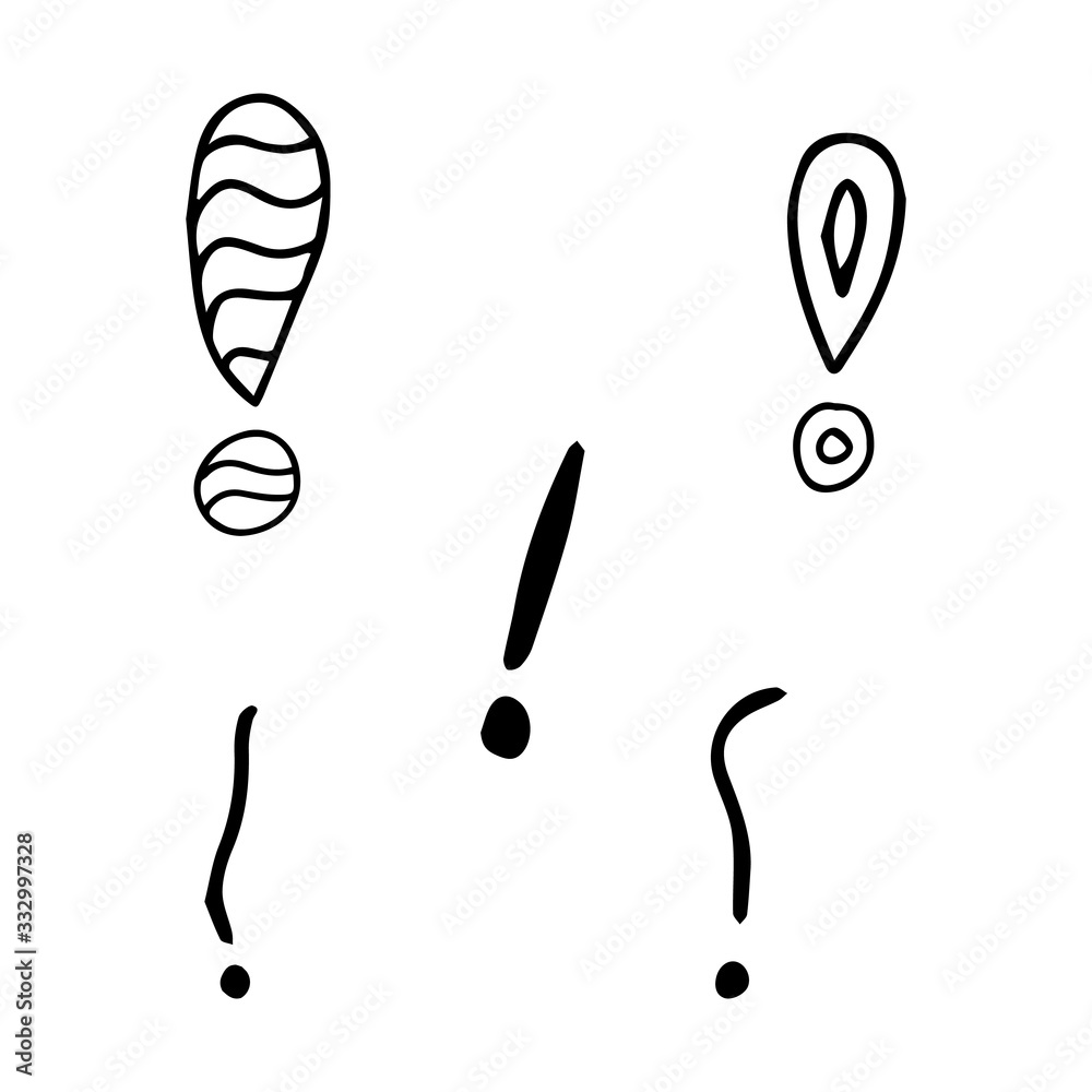Vector illustration Hand drawn question mark and exclamation point ...