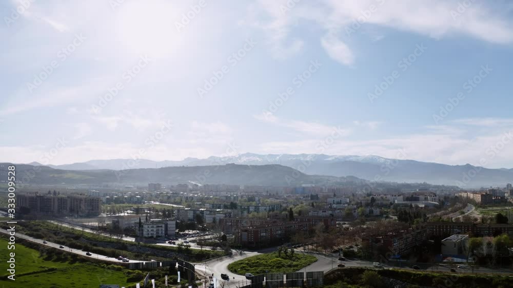 Granada Aerial 4K Alhambra. Sierra Nevada. City and Landmarks. Spain ...