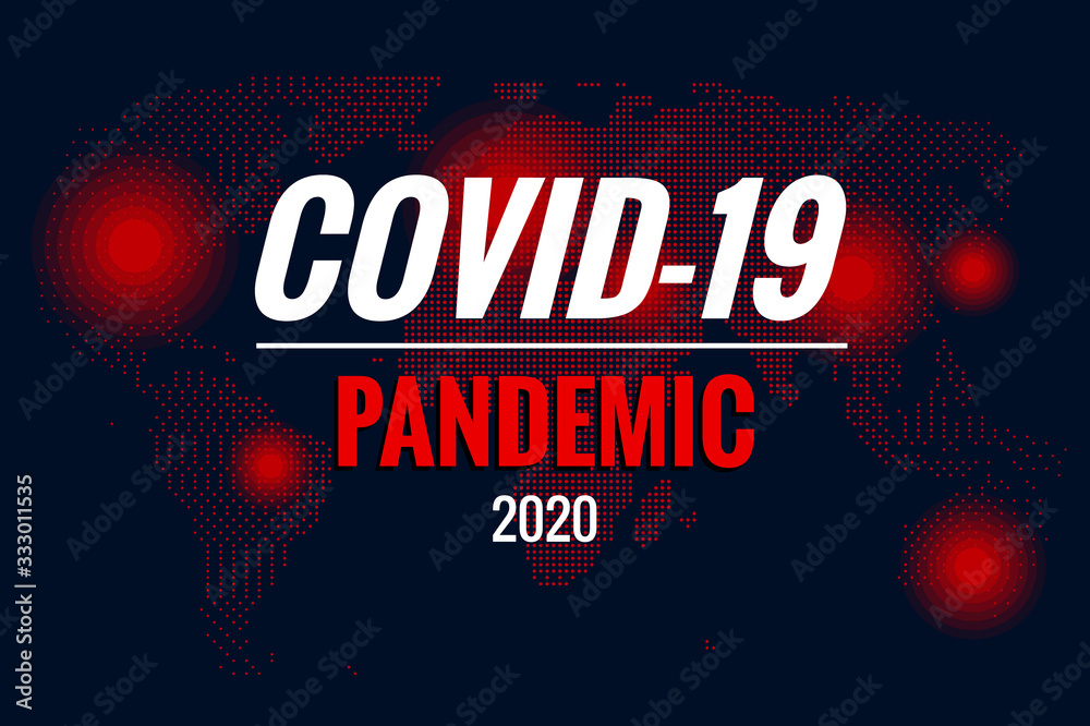 Covid 19 pandemic news background with graphic map. Coronavirus news ...