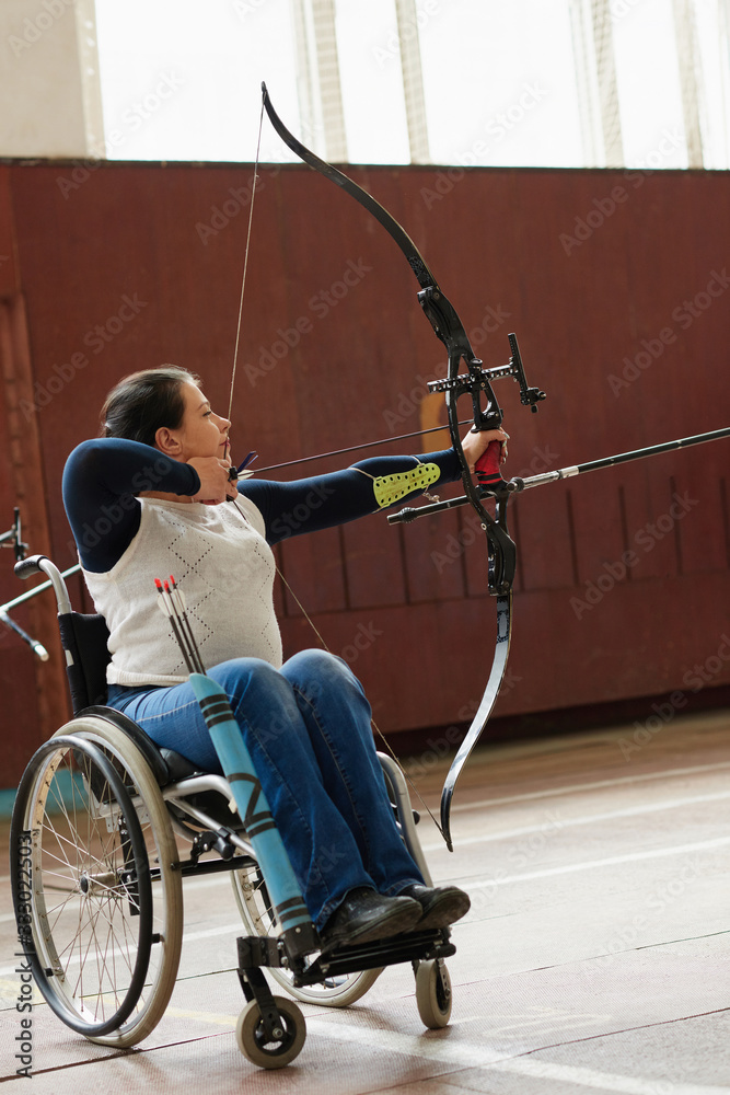 Disabled Archer Drawing Bow Stock Photo | Adobe Stock
