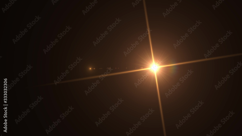 yellow sun star rays lights optical lens flares shiny animation art ...
