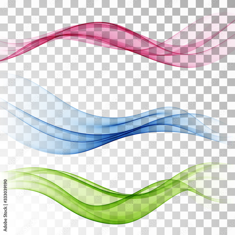 A set of transparent waves.Abstract colour background waves. Stock ...