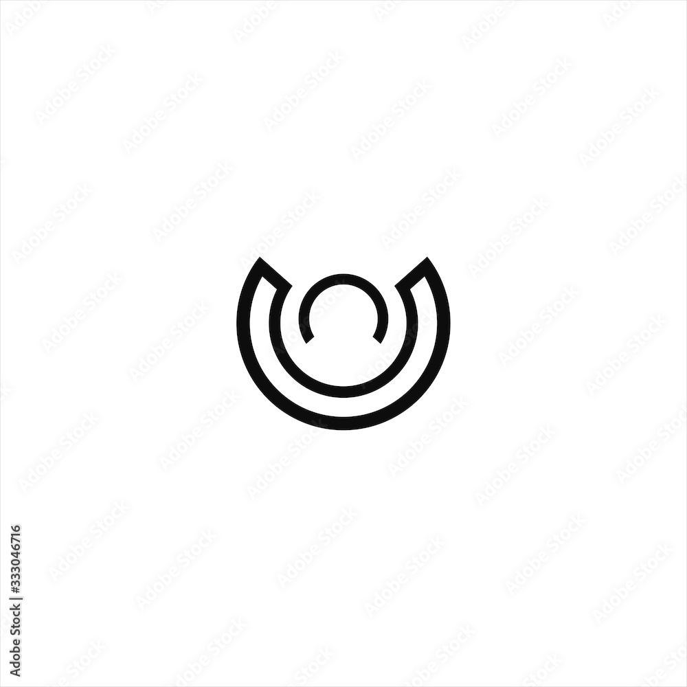 letter un circle logo design vector image , letter un logo design ...