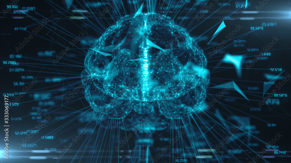 AI Artificial intelligence digital brain bid data deep learning ...
