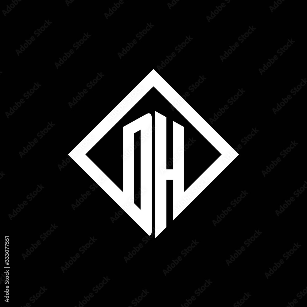 DH logo monogram with square rotate style design template Stock Vector ...