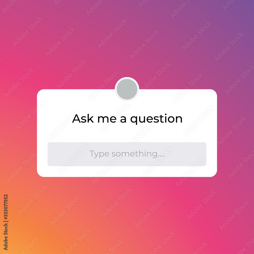 Ask me question instagram social media sticker design for mobile ...