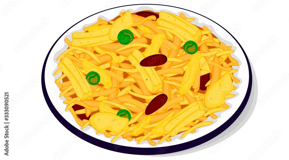 Namkeen Farsan,Chivda indian snacks Vector Stock Vector | Adobe Stock