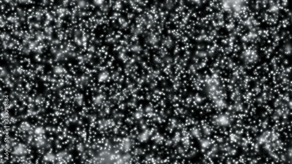 Concept of falling snow or white abstract particles on a black ...