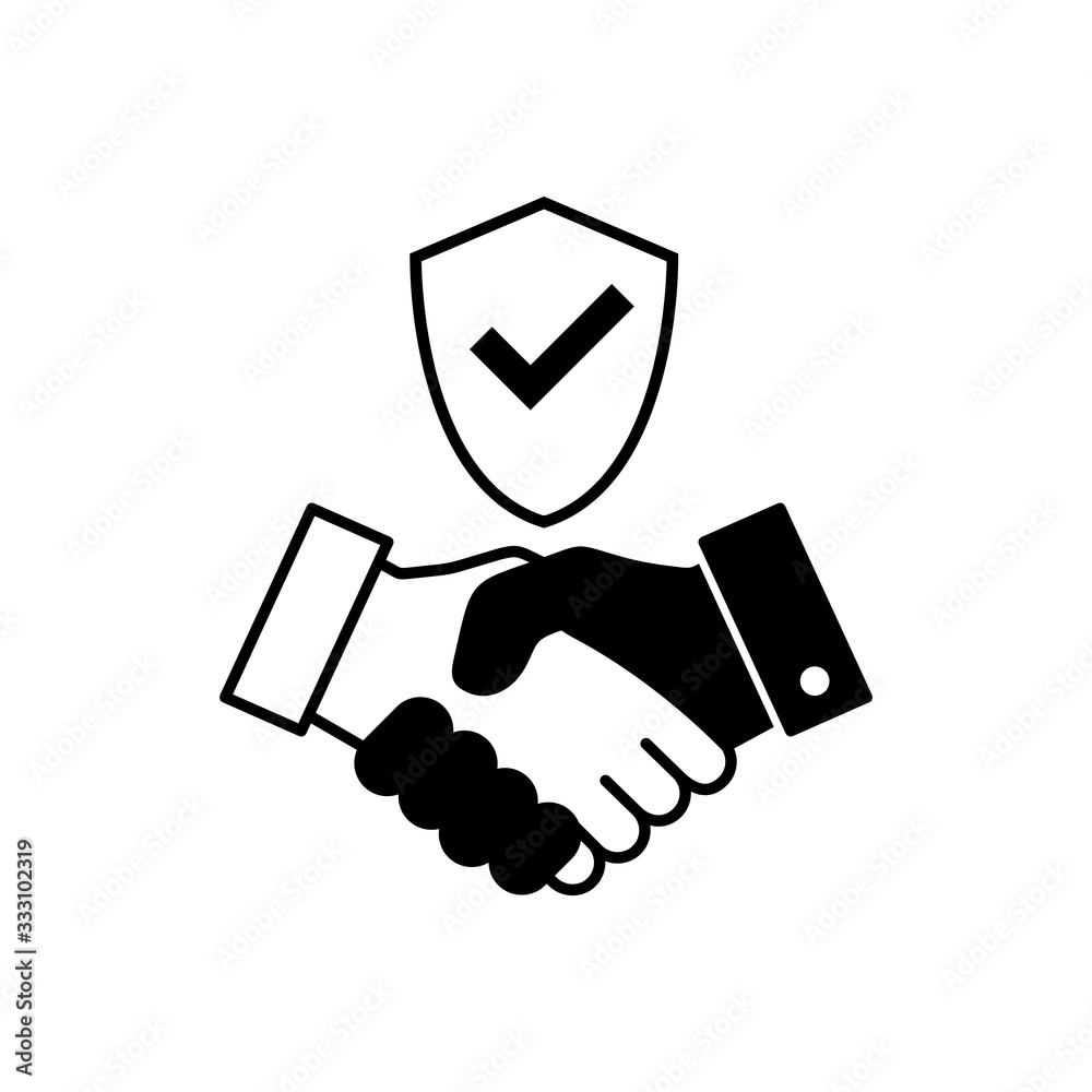 Contract Icon. Agreement and signature, pact, accord, convention symbol ...