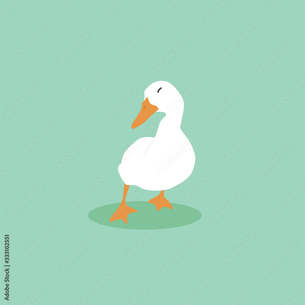 Cartoon goose. Cute Cartoon goose, Vector illustration on a white ...