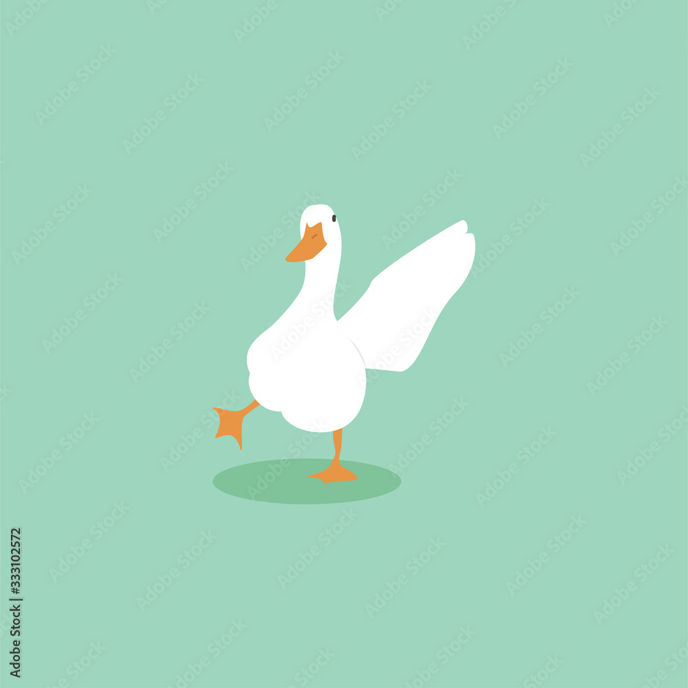 Cartoon goose. Cute Cartoon goose, Vector illustration on a white ...