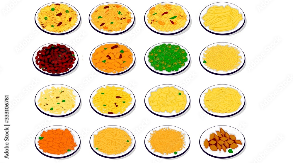 All Namkeen Farsan,Chivda indian snacks Vector Stock Vector | Adobe Stock