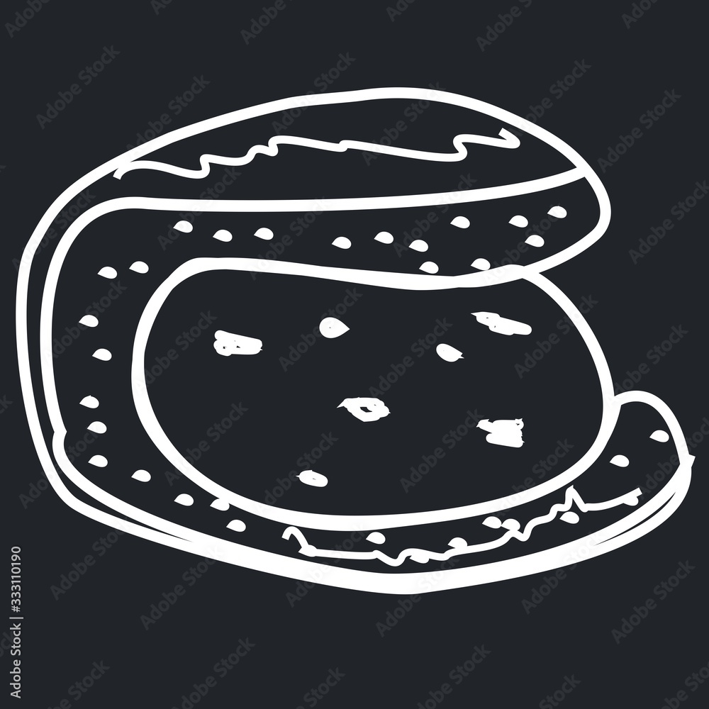 Vada Pav Line Drawing indian snacks Vector Stock Vector | Adobe Stock