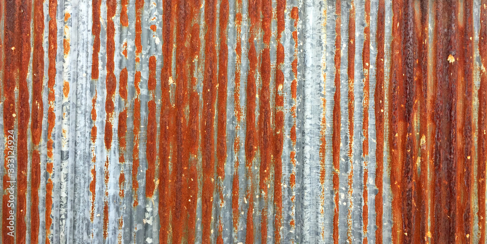 Rust on Galvanized corrugated sheet, rustic background, weathered ...