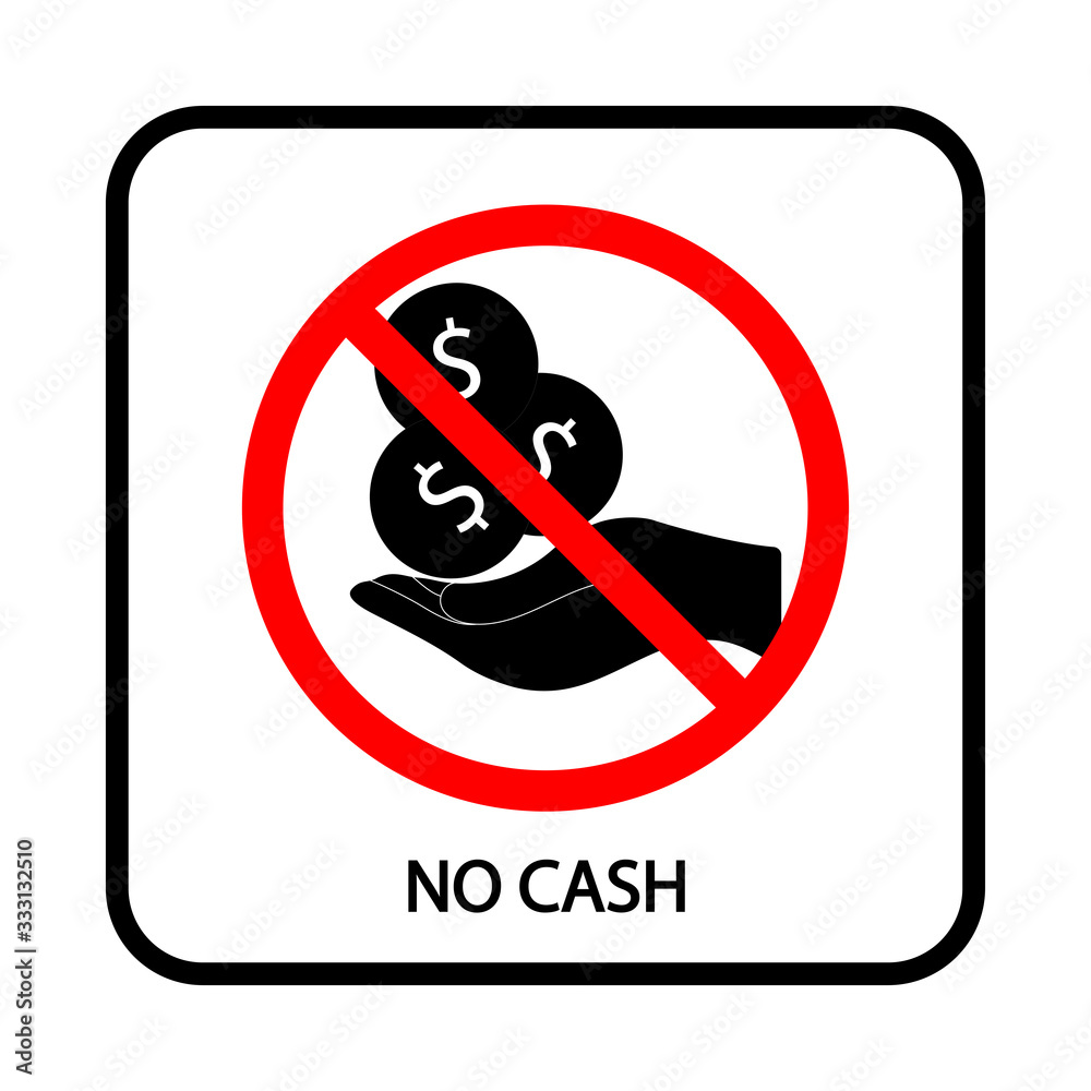 Cashless payments. Calculation of cash. No terminal. No cash Stock ...