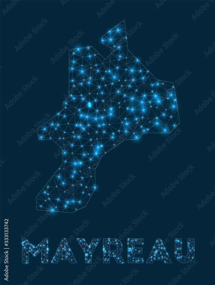 Mayreau network map. Abstract geometric map of the island. Internet ...