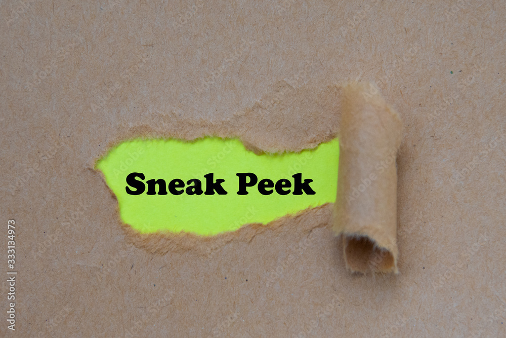SNEAK PEEK word written under torn paper. Stock Photo | Adobe Stock