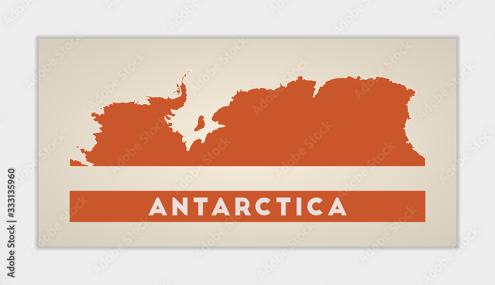 Antarctica poster. Map of the country with colorful regions. Shape of ...