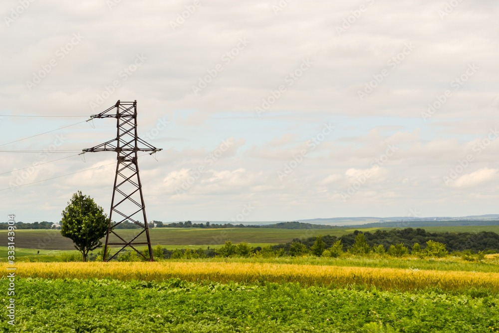 Electrical Power Tower steel lattice structure supporting long distance ...