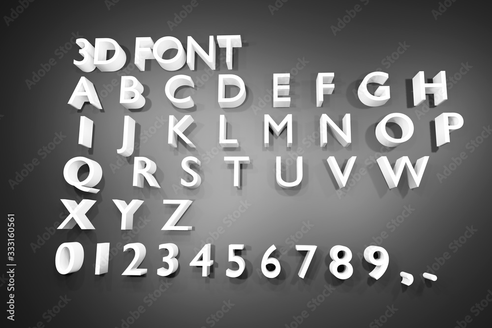 Modern symbol letters cool letters alphanumeric characters bright 3d ...