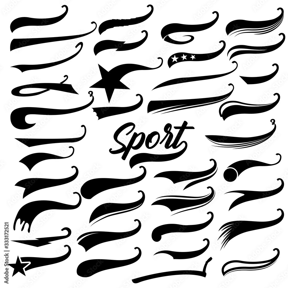 Texting tails. Typography tails shape Stock Vector | Adobe Stock