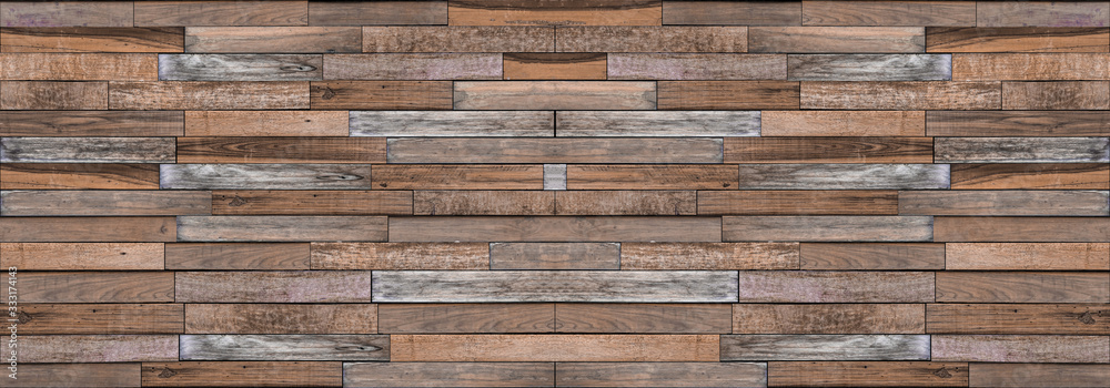 Panorama wood wall background. Abstract wooden texture banner with copy ...