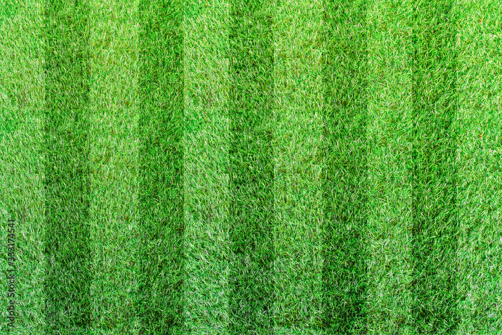 Top view stripe grass soccer field. Green lawn pattern background Stock ...