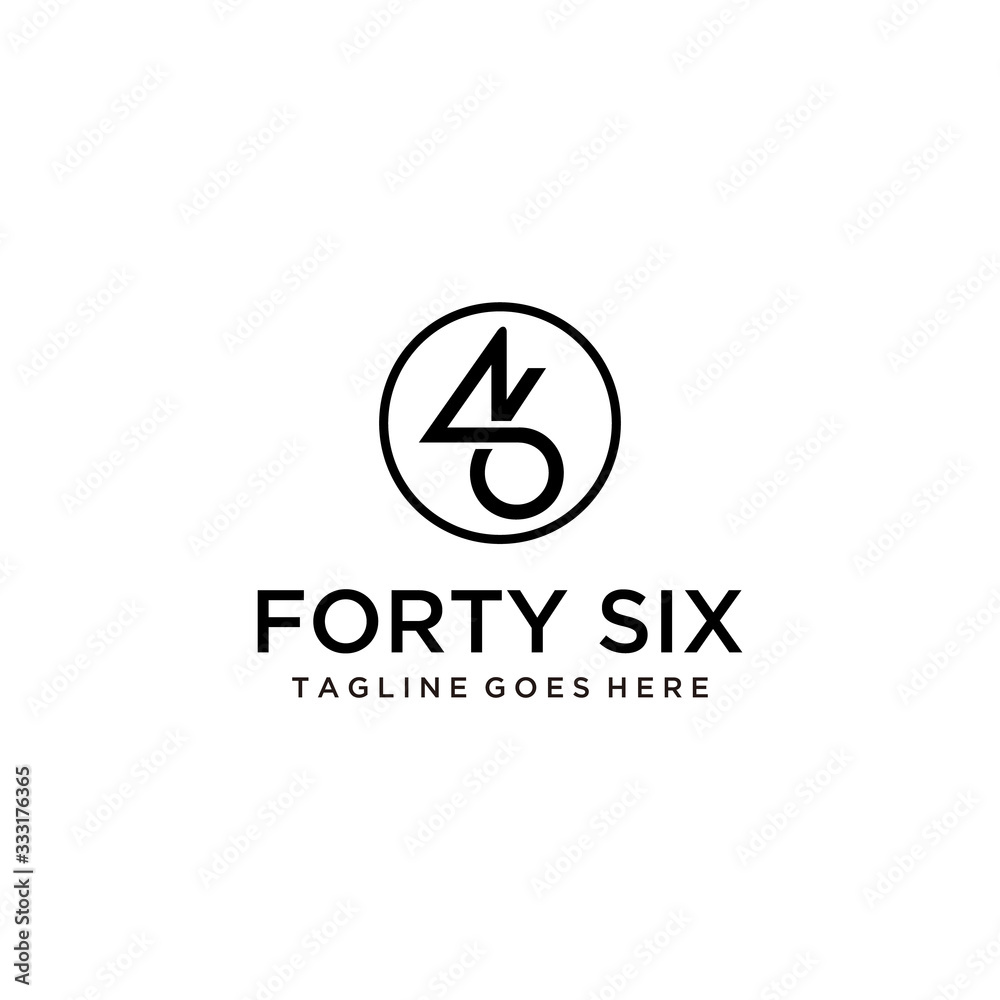Creative modern number forty six logo that looks elegant and join in ...