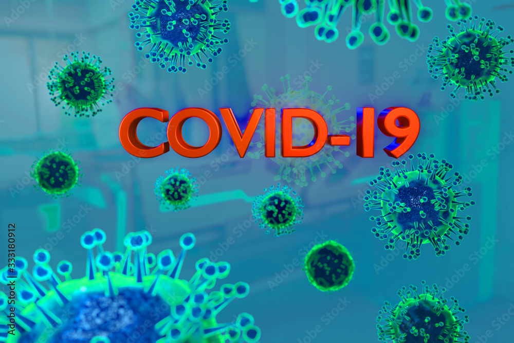 COVID-19 Coronavirus on Blurred Hospital background, Doctors and nurses ...