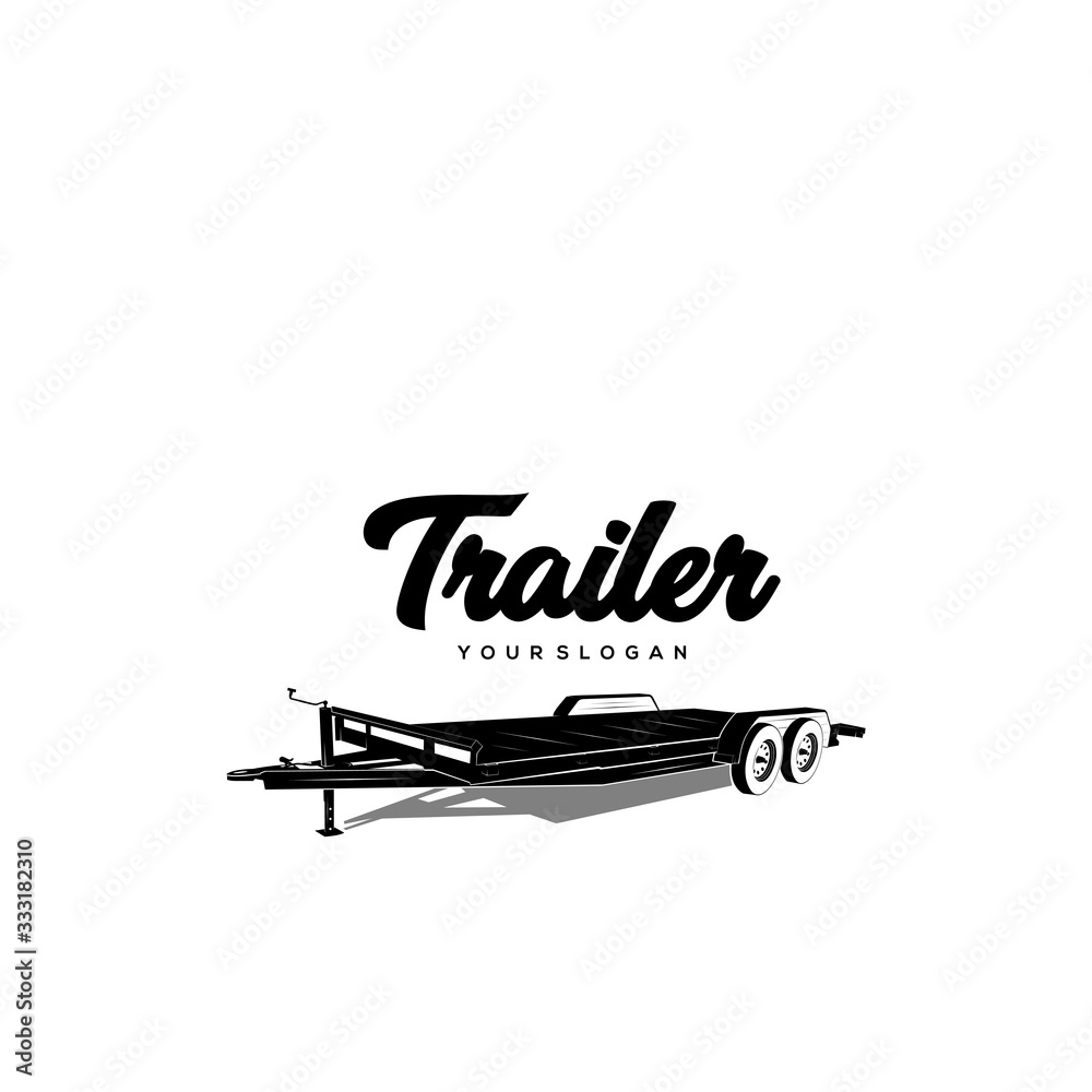 Silhouette logo design trailer Stock Vector | Adobe Stock