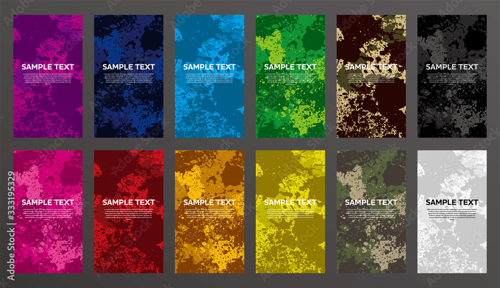 Splash ink banner set. Backgrounds for poster, banner or flyer. Vector ...