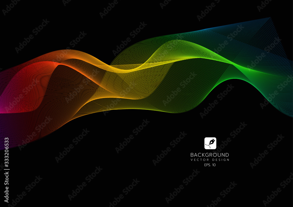 Abstract lines on a background. Line art. Vector illustration. Wave ...