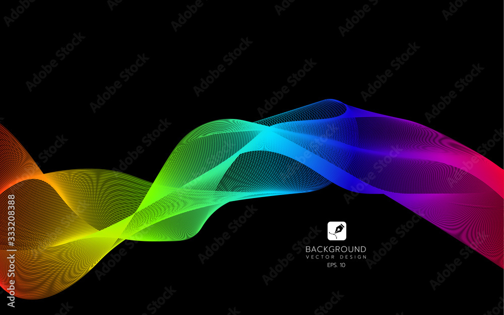 Abstract lines on a background. Line art. Vector illustration. Wave ...