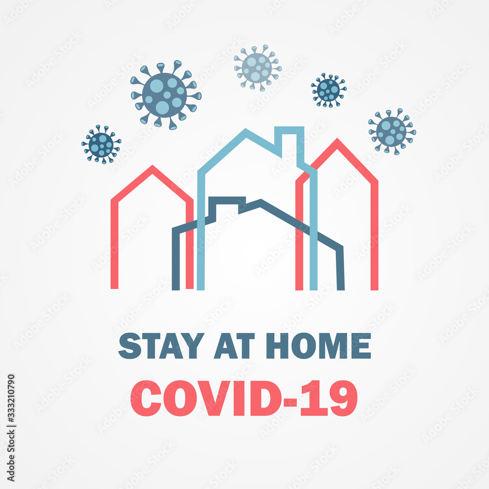 Shelter in place icon. Pandemic of coronavirus and social distancing ...