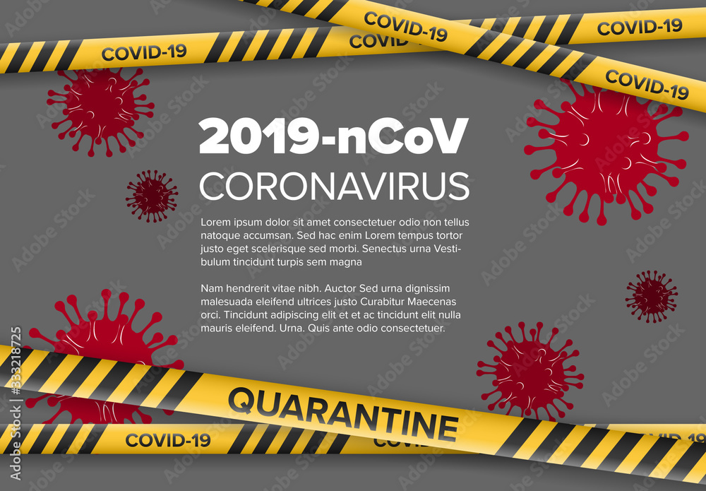 Digital Flyer Layout with Coronavirus Quarantine Information Stock ...