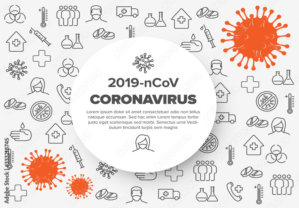 Digital Flyer Layout with Coronavirus Information Stock Template ...