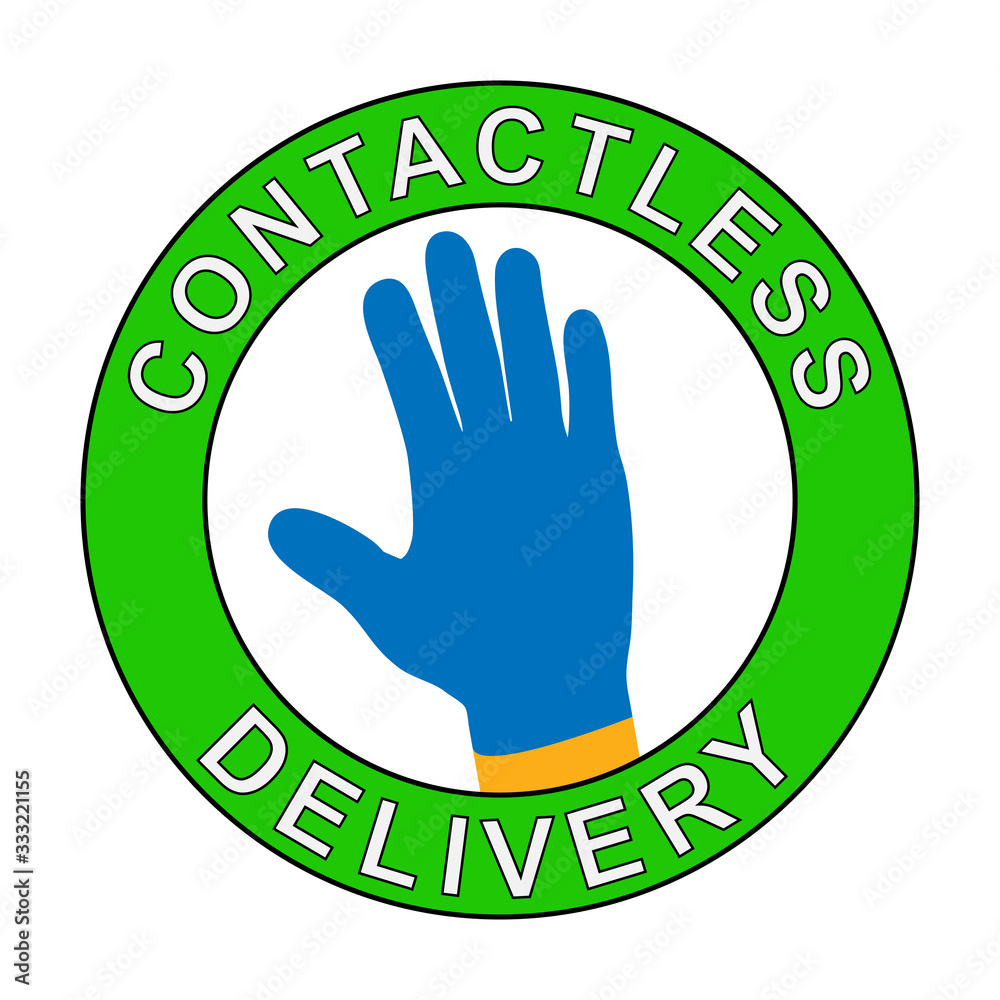 Contactless delivery sign and symbol. Delivery left at the door during ...