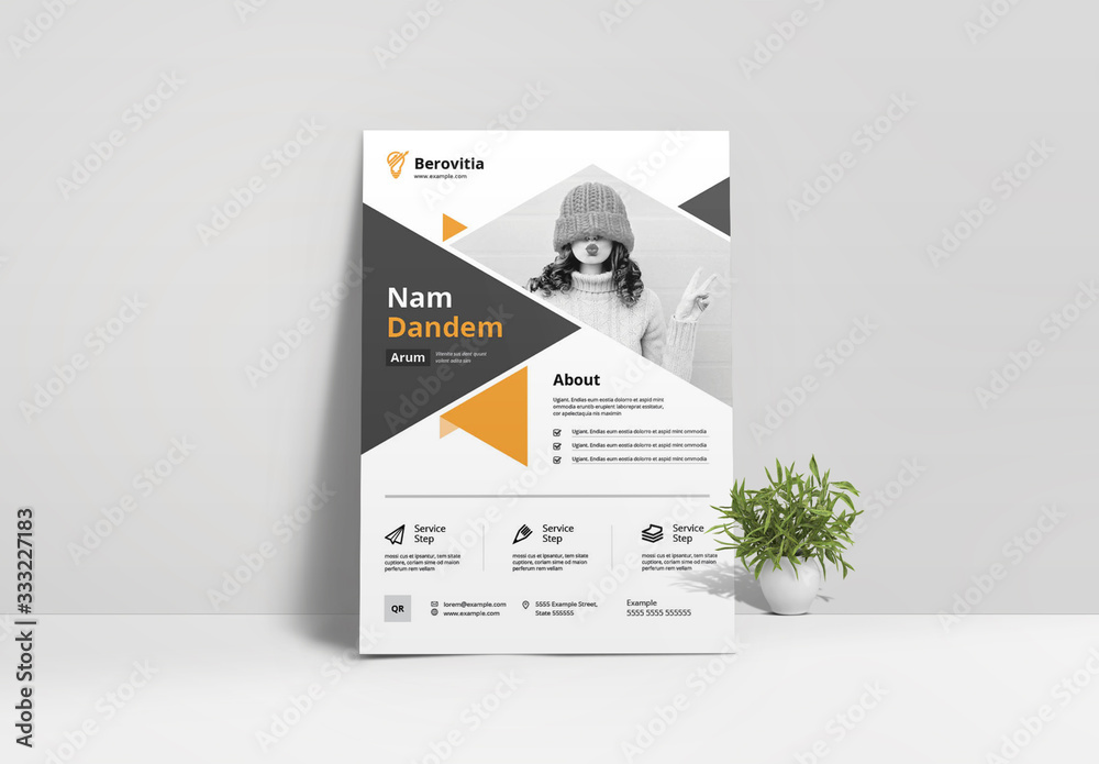 Triangle Business Flyer Layout Stock Template | Adobe Stock