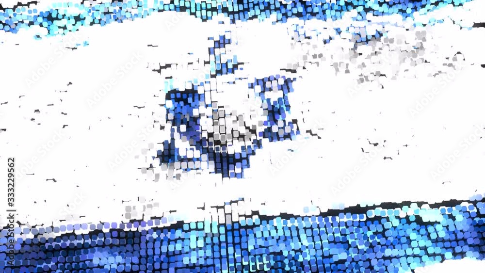 Vidéo Stock Very bright 60FPS modern Israel flag on shining pixels ...