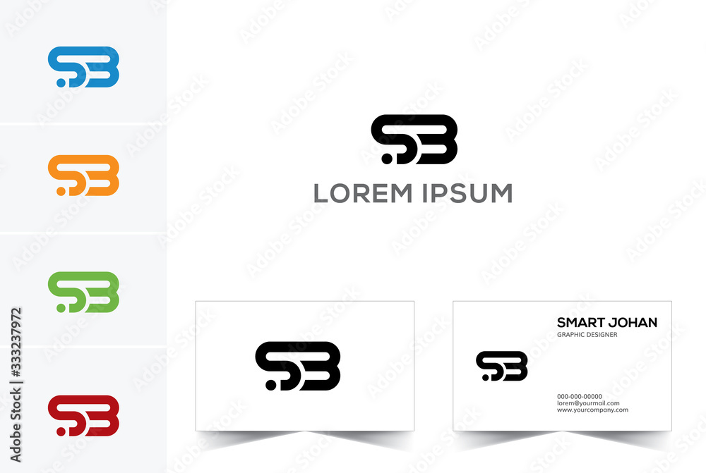 SB Letter Logo Design with Creative Modern Trendy Typography and Black ...