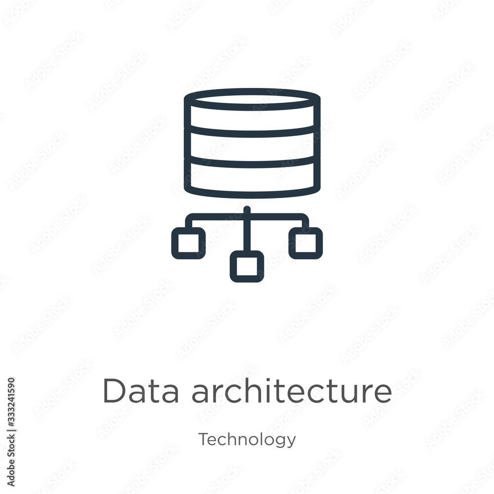 Data architecture icon. Thin linear data architecture outline icon ... Data architecture icon. Thin linear data architecture outline icon ...