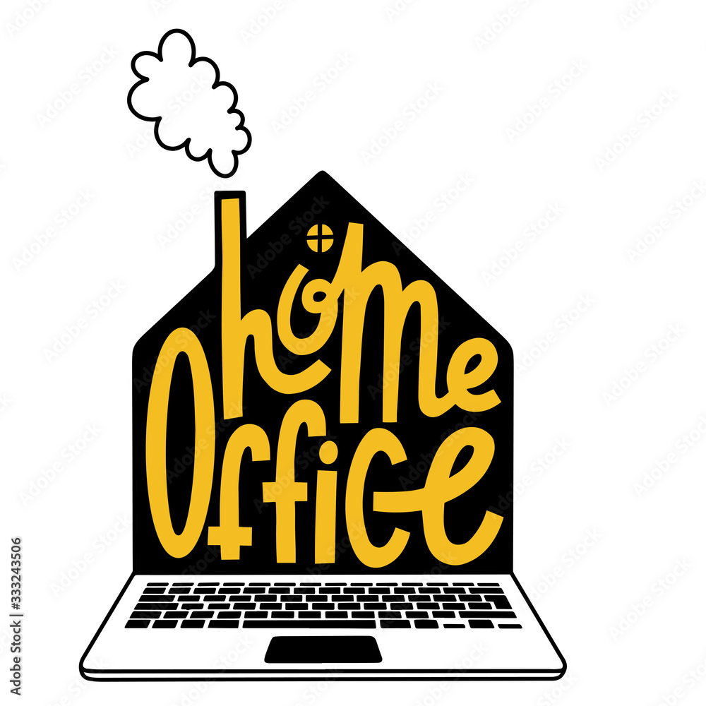 Covid 19 prevention concept. Home office. Self isolation quarantine ...